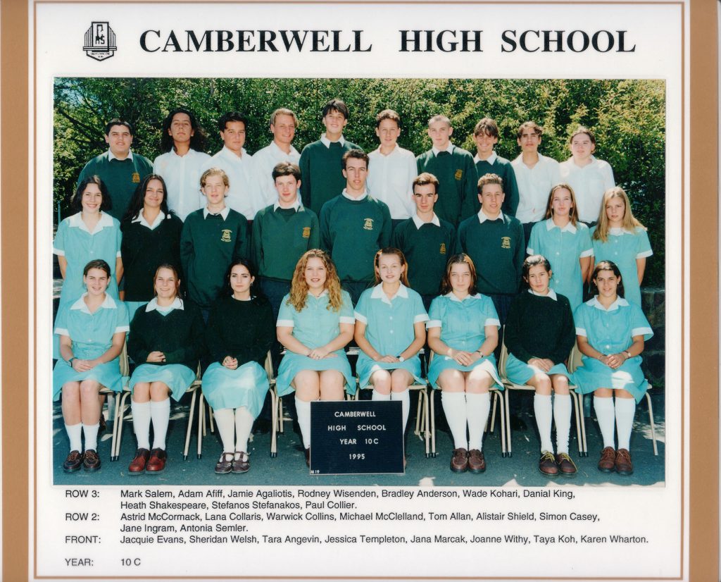 Year 10C, 1995 – Camberwell High School Ex Students Society