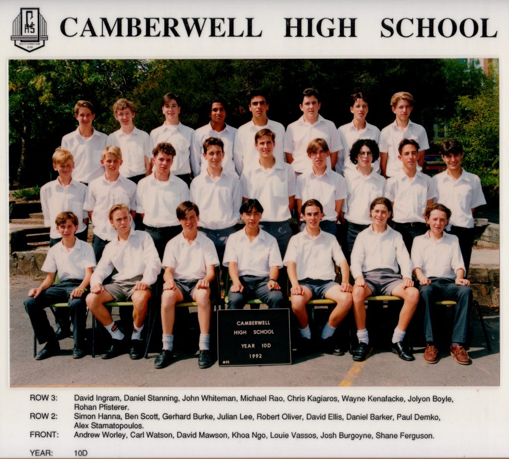Year 10D, 1992 – Camberwell High School Ex Students Society