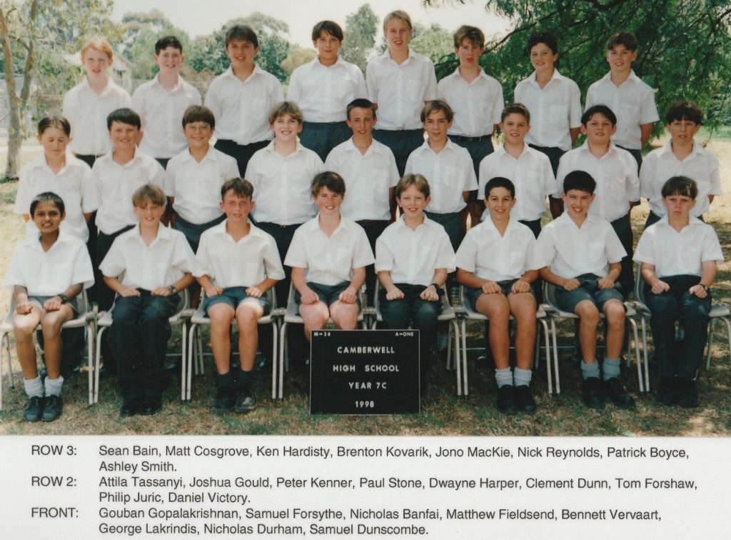 Year 7C 1998 – Camberwell High School Ex Students Society